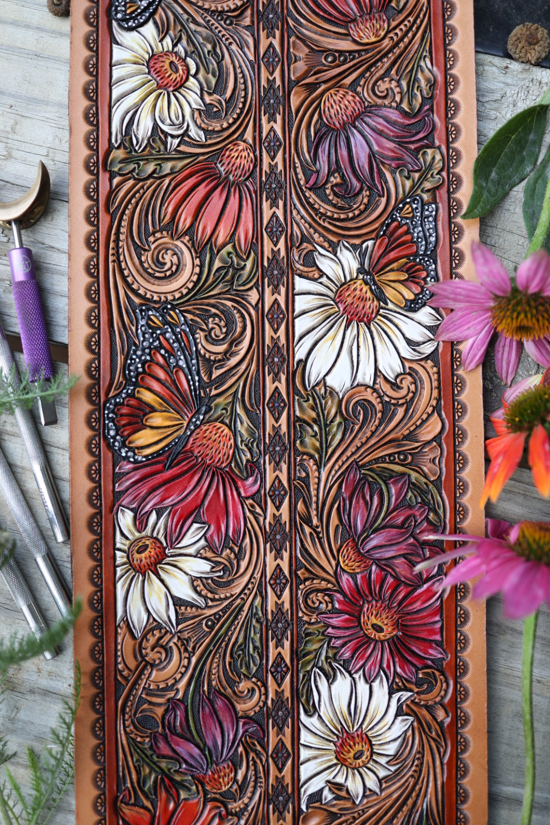 Tooled Leather and Chainstitch Embroidery – Ashley Robin Designs